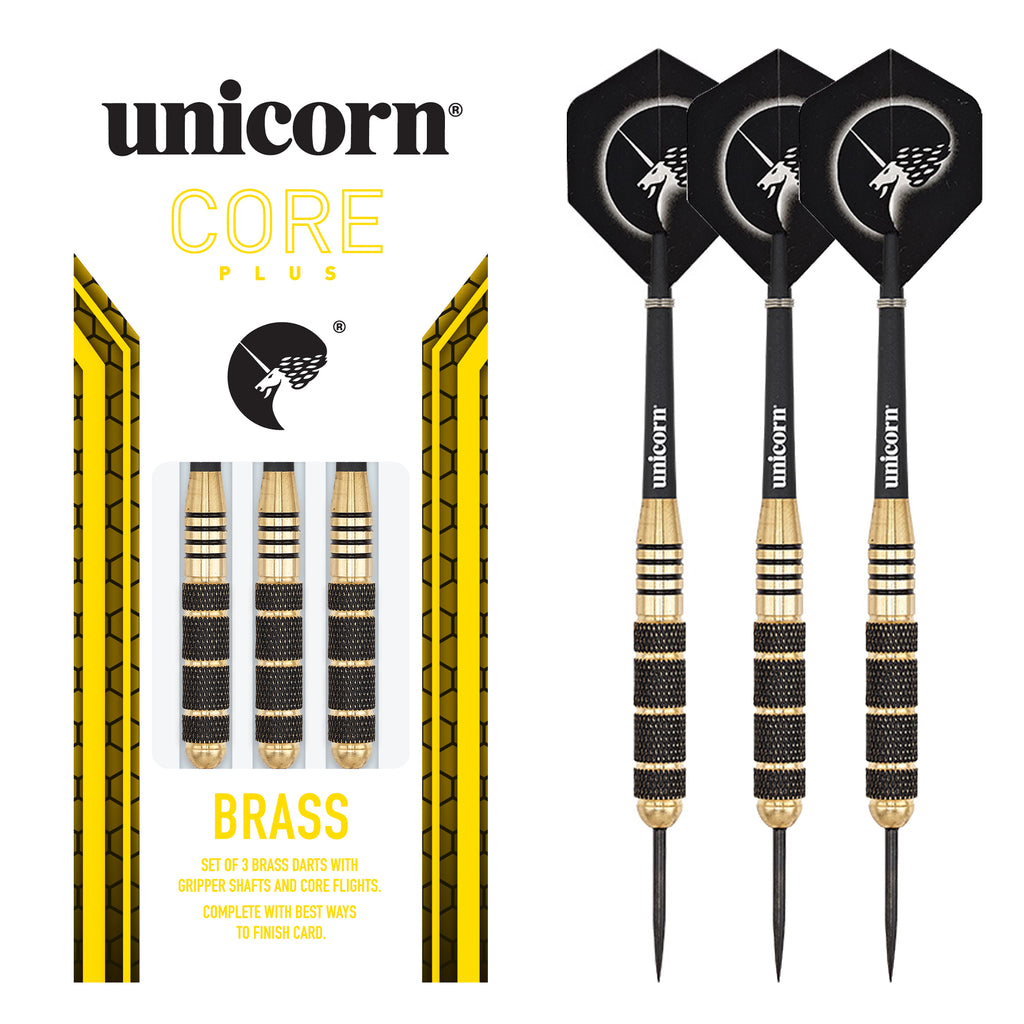 Unicorn Core Plus Brass Darts - Black/Gold – Greaves Sports