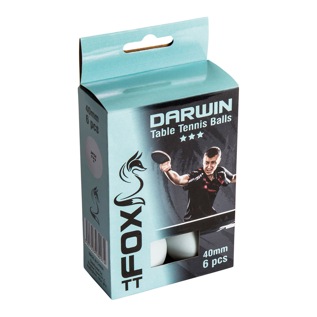 Darwin 3 Star Table Tennis Balls White 6 Pack | ITTF – Greaves Sports