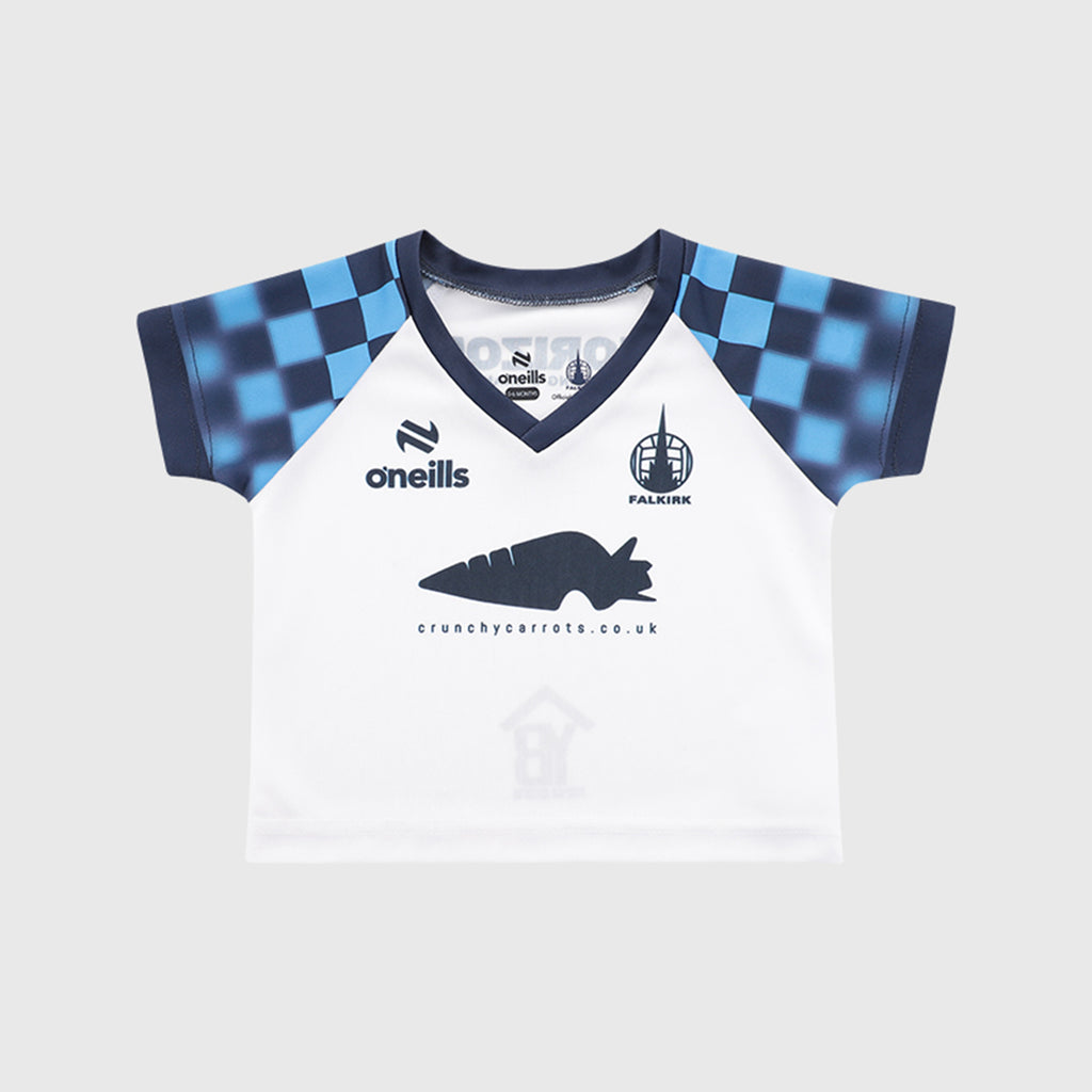 Falkirk 25/26 Away Baby Shirt White Cyan Navy – Greaves Sports