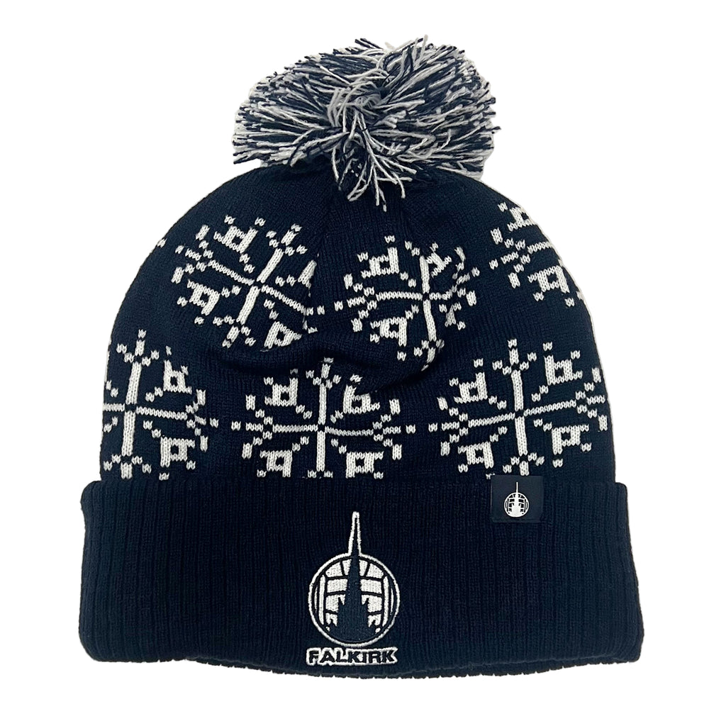 Falkirk FC Snowflake Bobble Hat Navy White | FFC – Greaves Sports