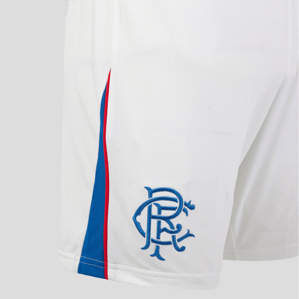 Rangers 24/25 Home Football Shorts Jnr White/Blue – Greaves Sports