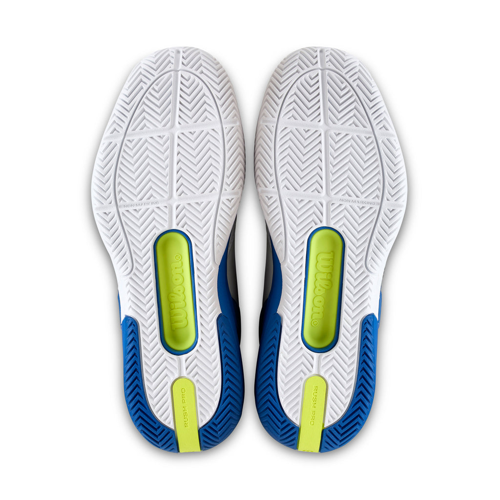Wilson Rush Pro 5 Tennis Shoes White Blue Yellow – Greaves Sports