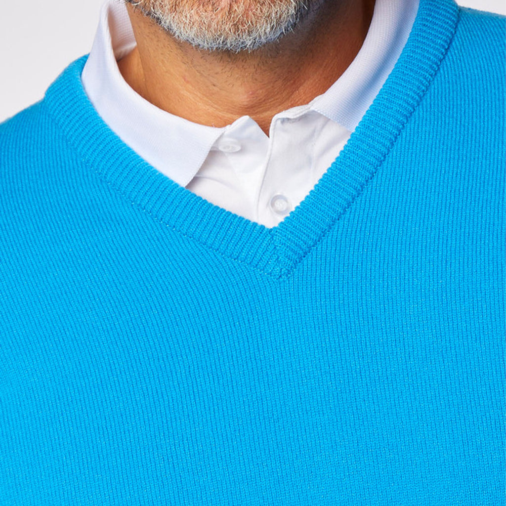 Glenbrae Spirol Lambswool V Neck Jumper Olympia | Golf – Greaves Sports
