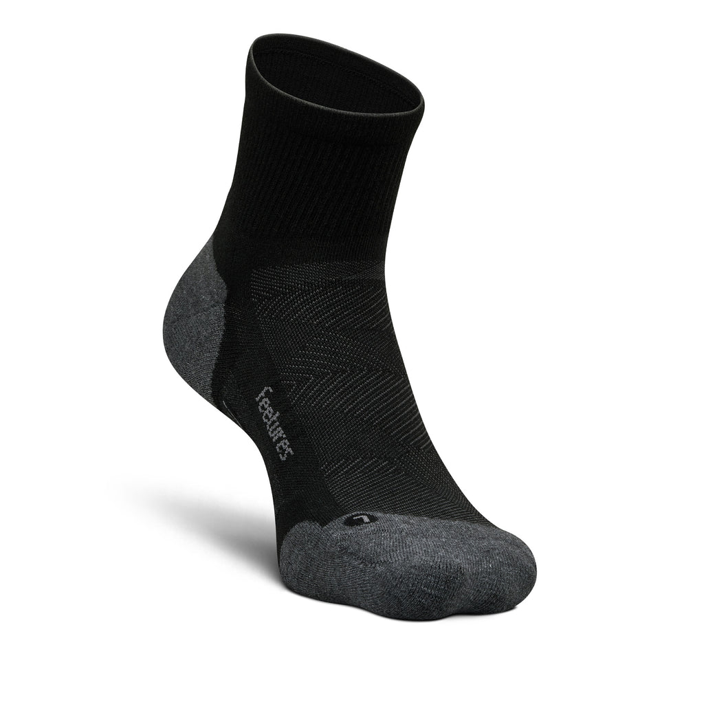 Feetures Elite Max Cushion Quarter Socks Black – Greaves Sports
