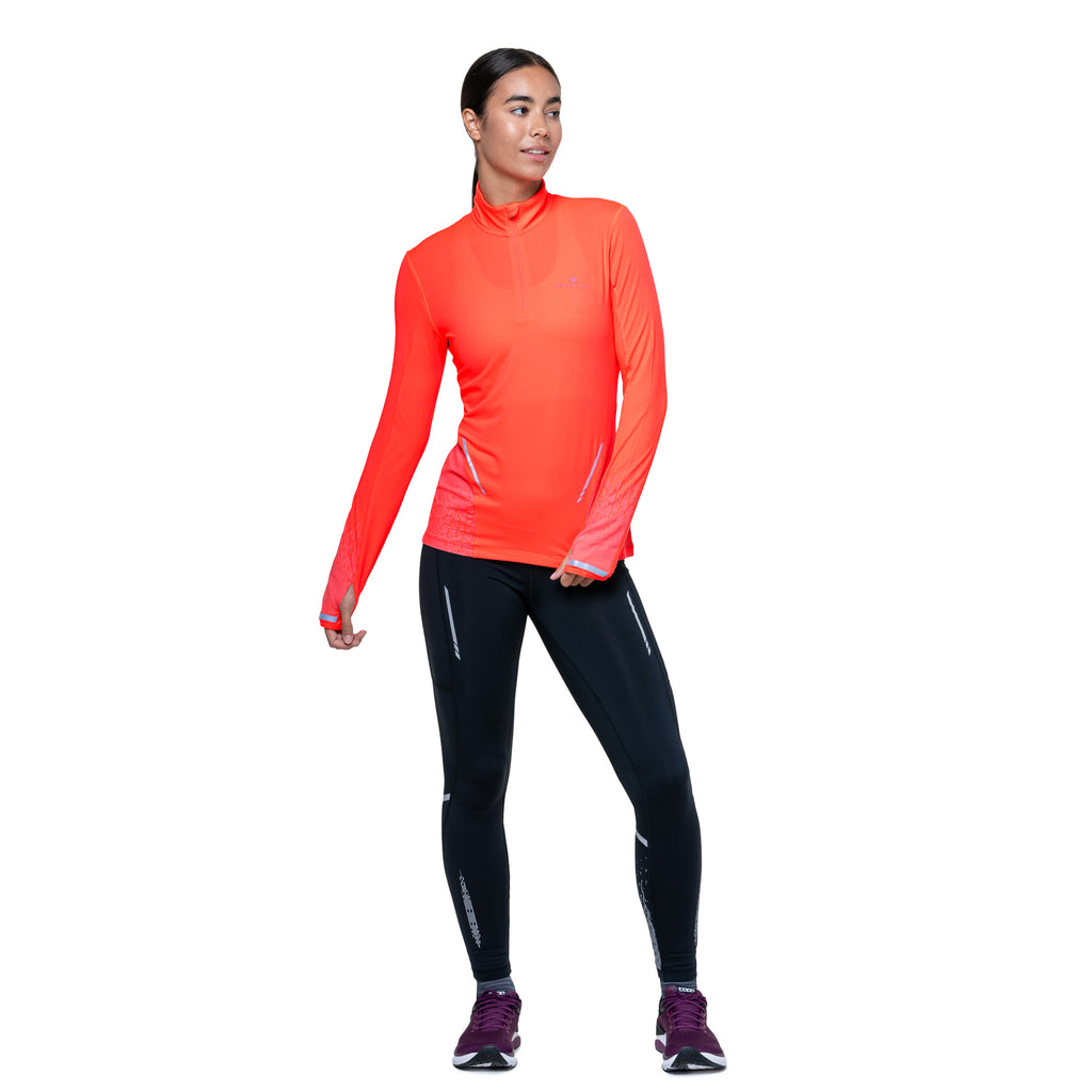 Tech Reflect 1/2 Zip Womens Hot Coral Ronhill – Greaves Sports