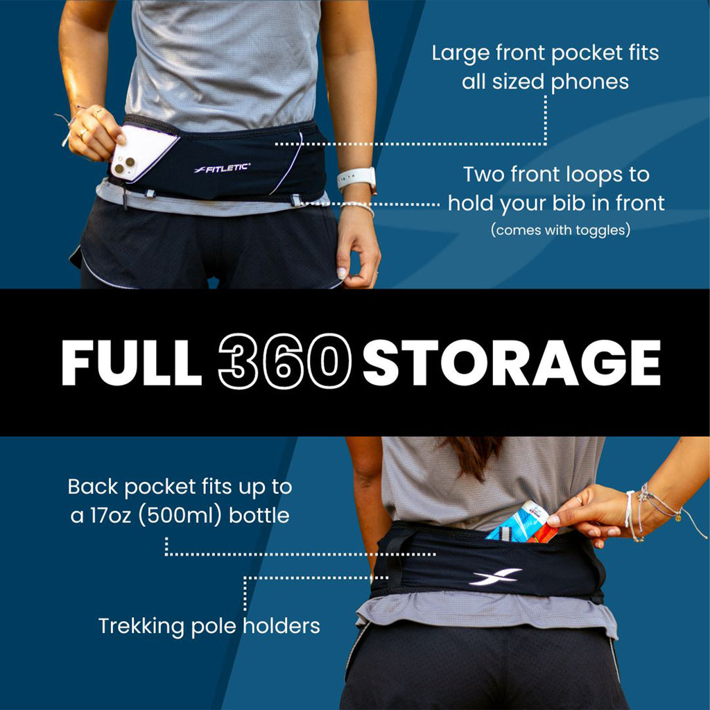 Fitletic 360 Plus Running Pouch Black Minimalist – Greaves Sports