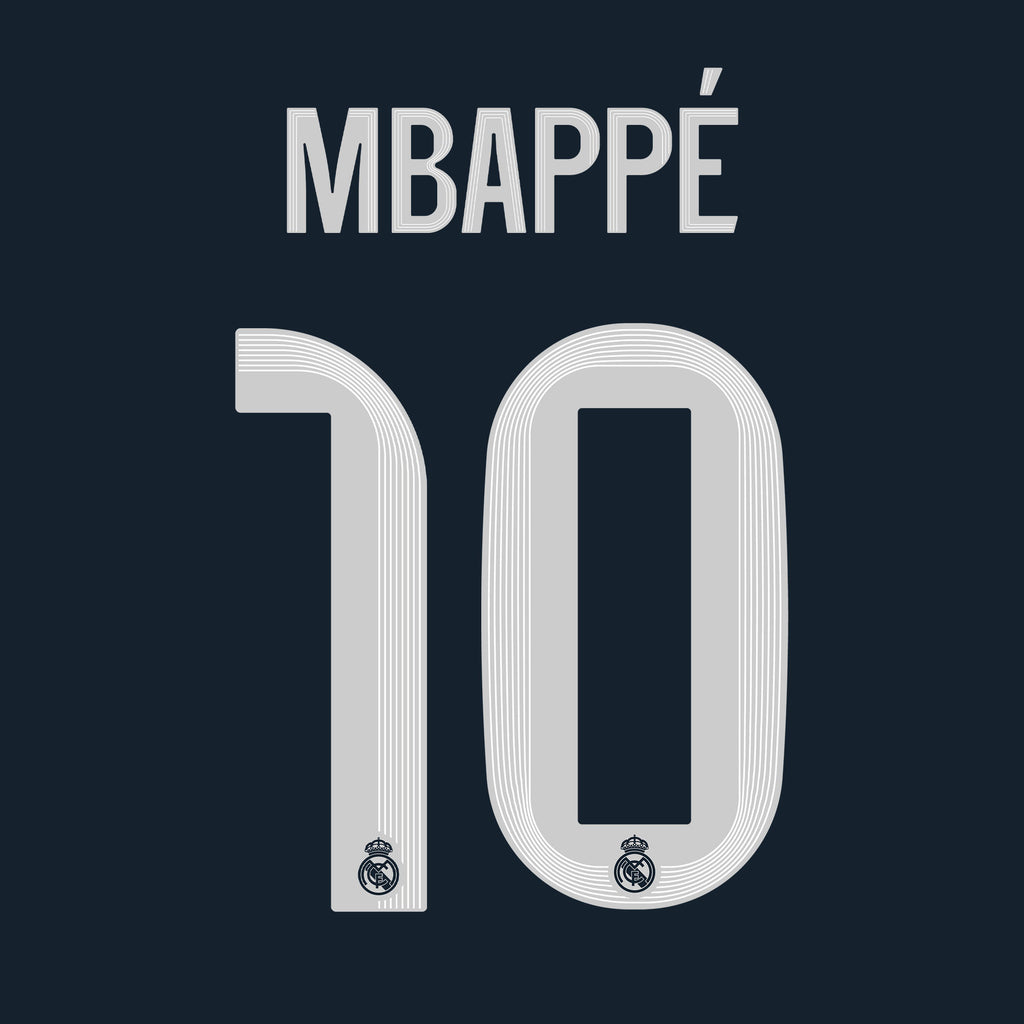 Mbappe 10 Real Madrid Away 25/26 Name & Number Set – Greaves Sports