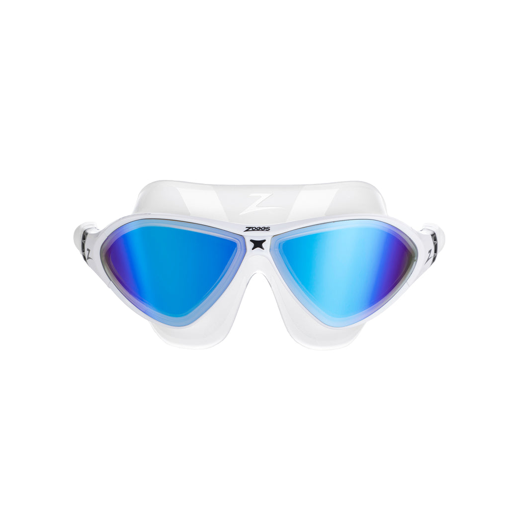 Horizon Flex Mask Clear/White Mirrored Blue | Zoggs – Greaves Sports