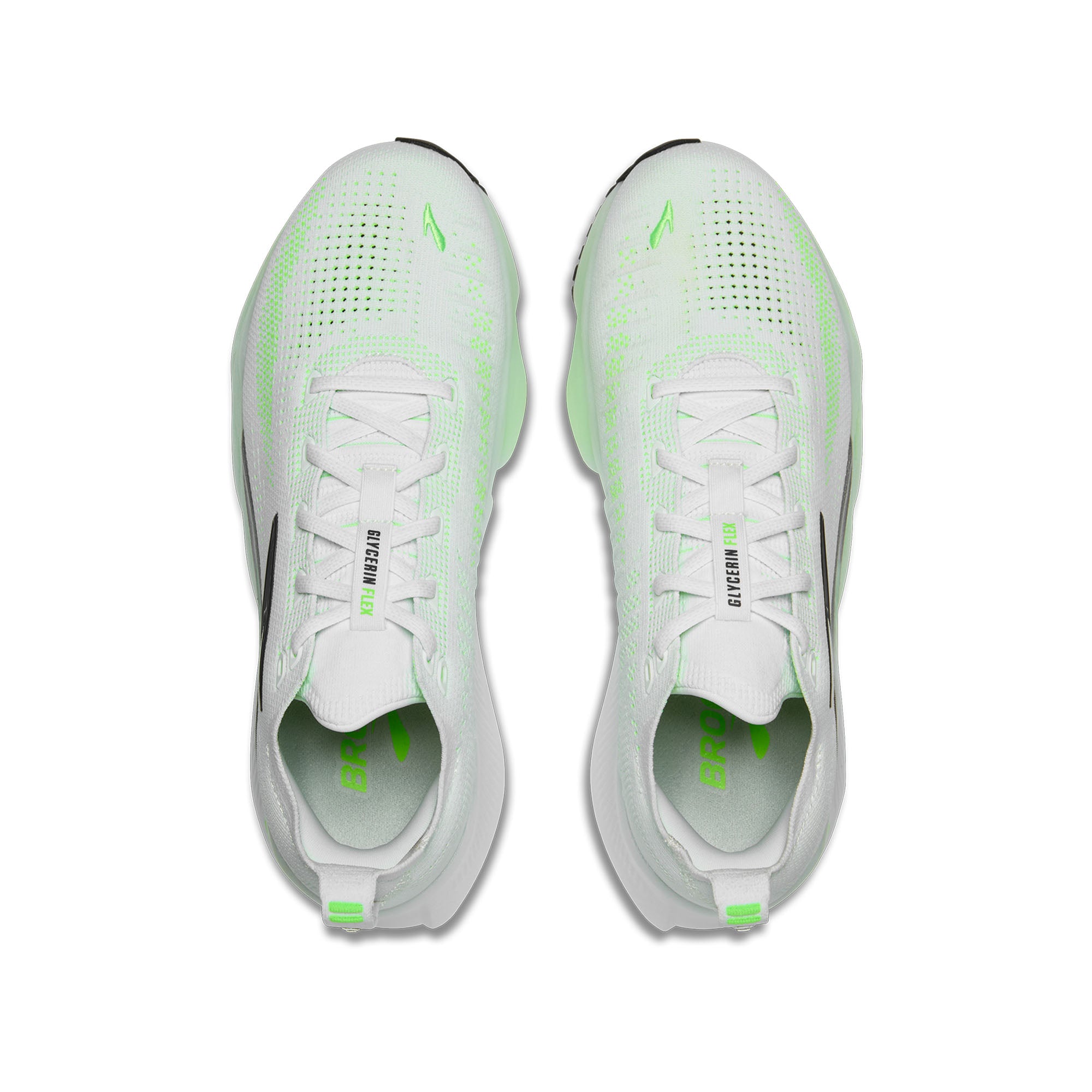 Brooks Glycerin Flex Men's Running Shoes | White/Green – Greaves Sports