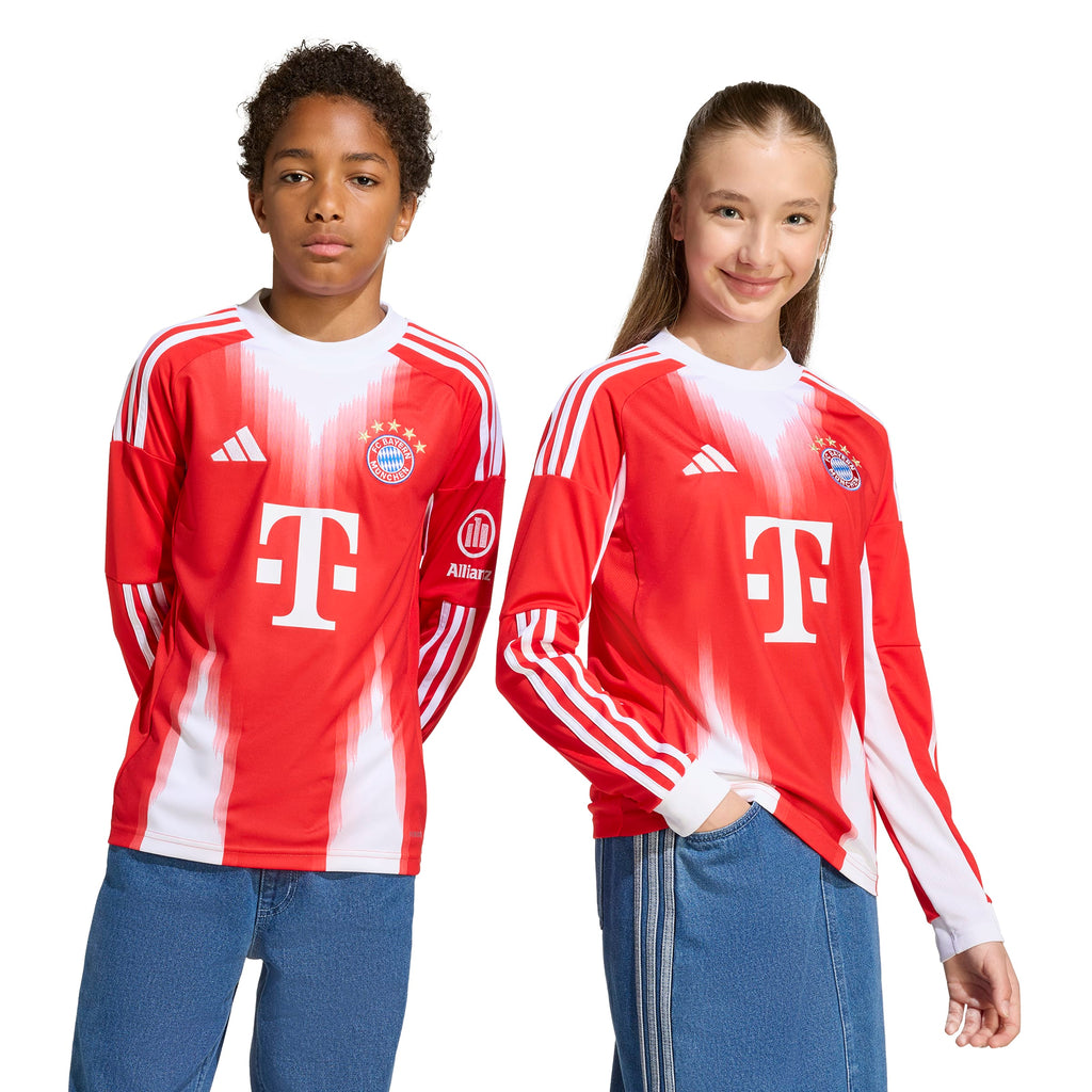 Bayern Munich 25/26 Home L/S Shirt Jnr - Red adidas – Greaves Sports