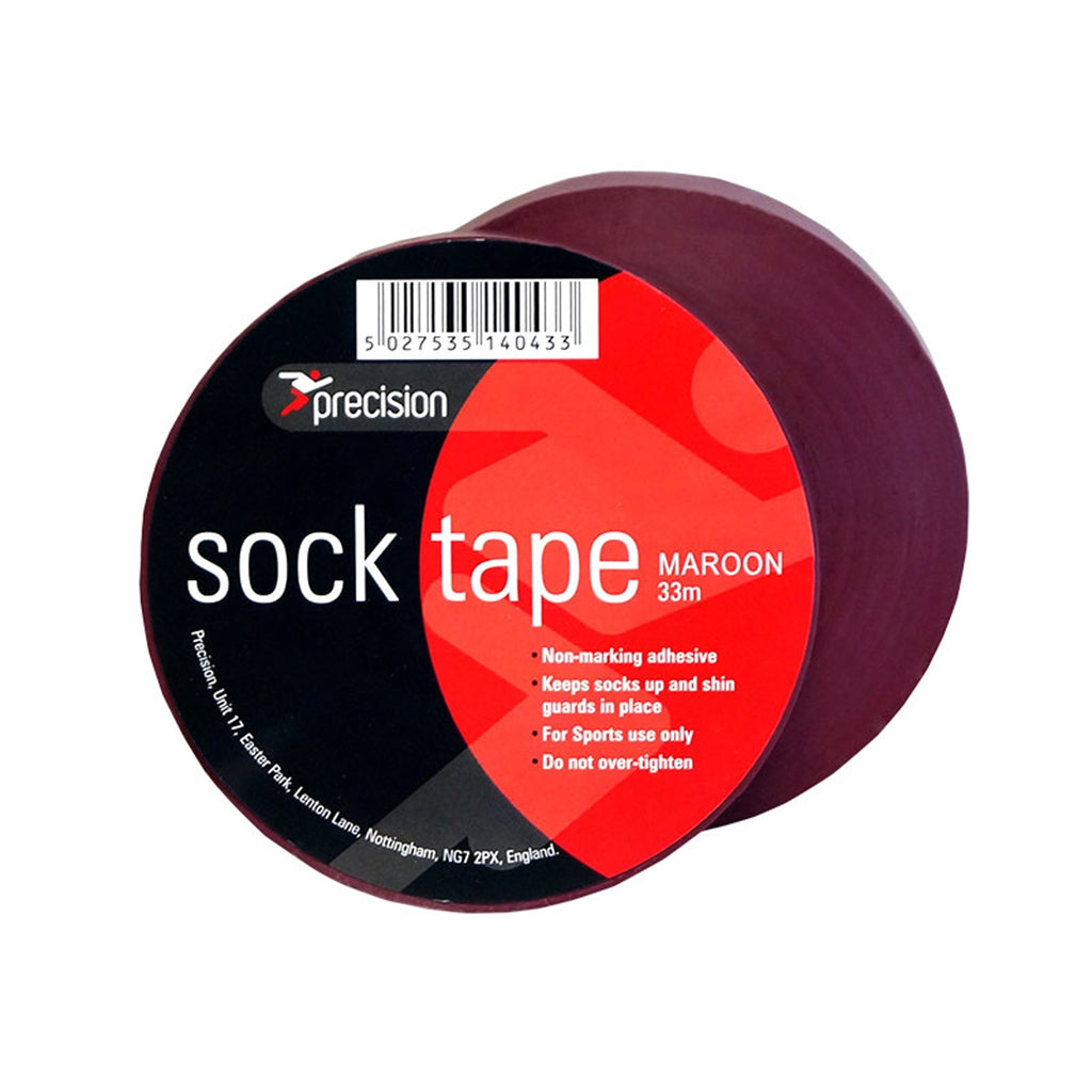 Precision Sock Tape Maroon 19mm x 33m | Football | UK – Greaves Sports