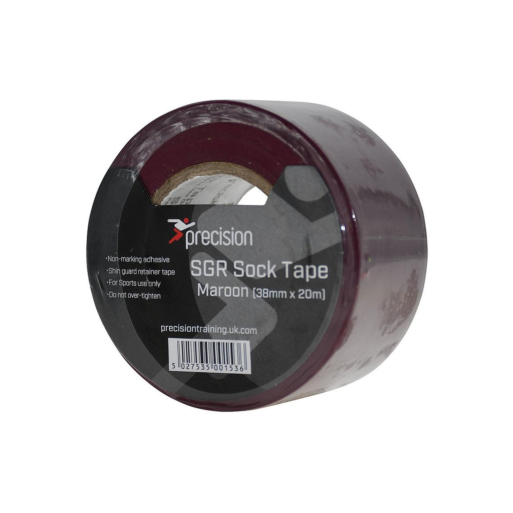 Precision SGR Sock Tape Maroon | 38mm x 20m | UK – Greaves Sports