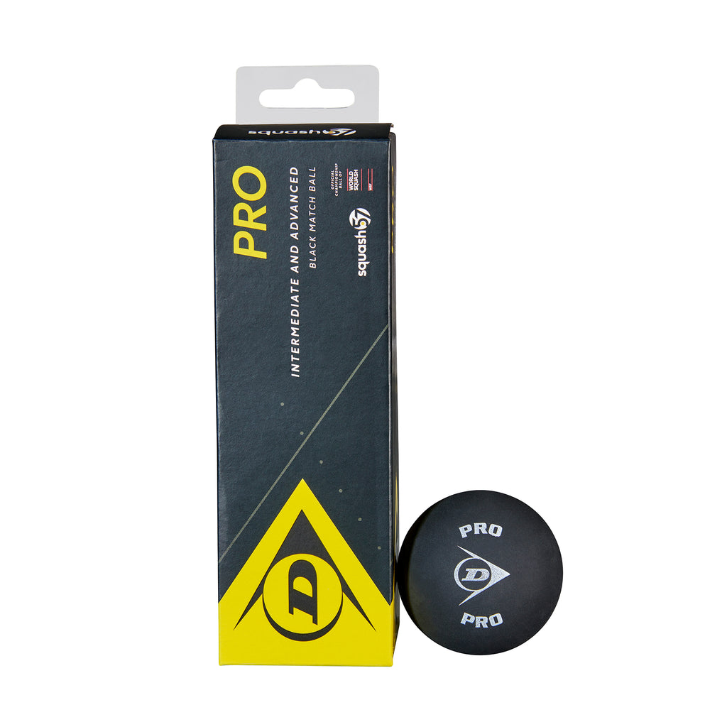 Dunlop Pro Squash 57 Balls Black Box of 3 | WSF Match – Greaves Sports