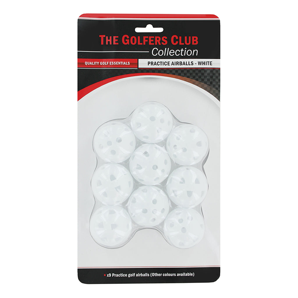 Practice Air Golf Balls White 9 Pack | The Golfers Club – Greaves Sports